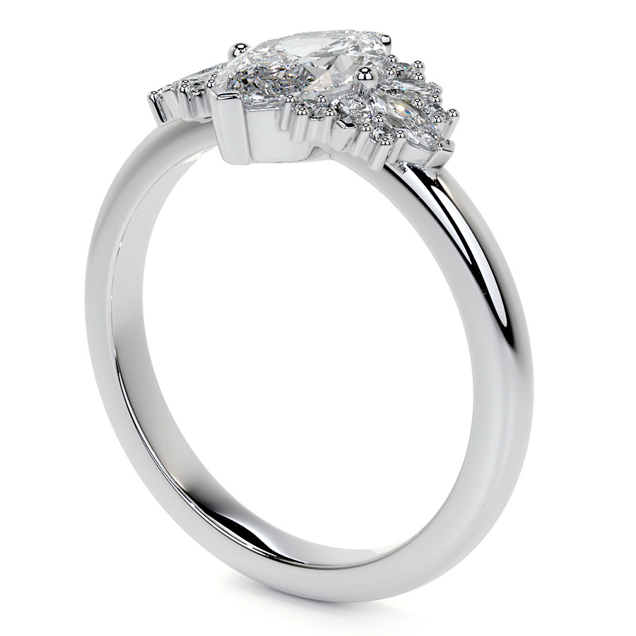 Marquise Cluster Style Lab Grown Diamond Engagement Ring - enr954-mq ...