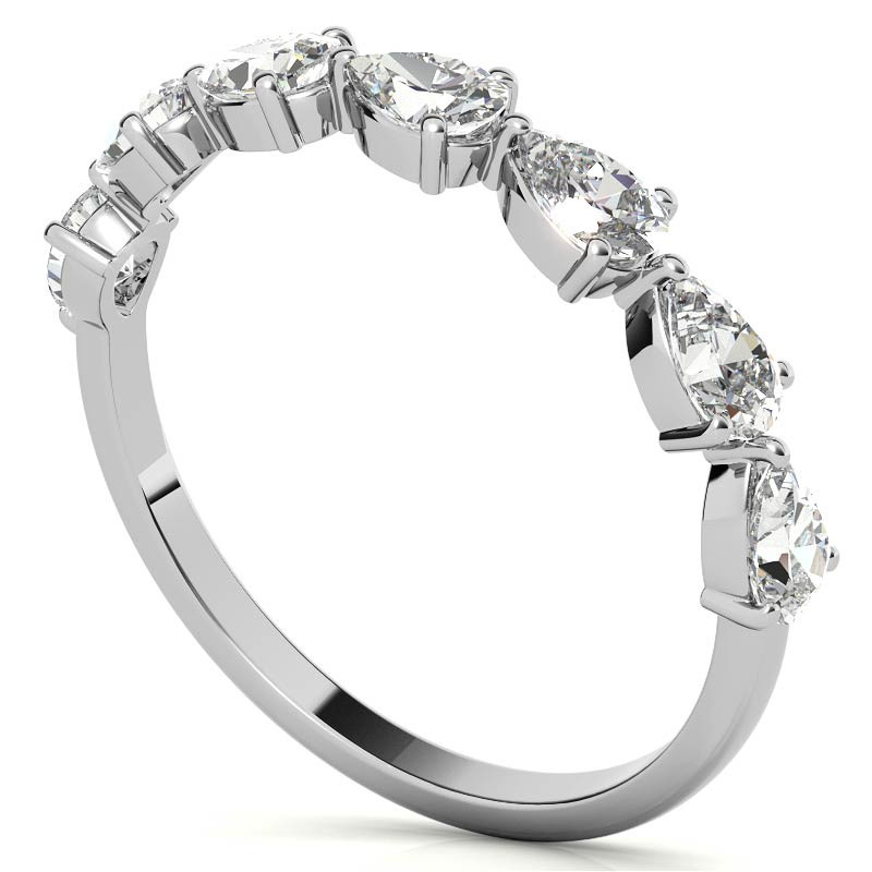 7-Stone 4x2.5mm Pear Lab Grown Diamond Stackable Band - stack172 ...